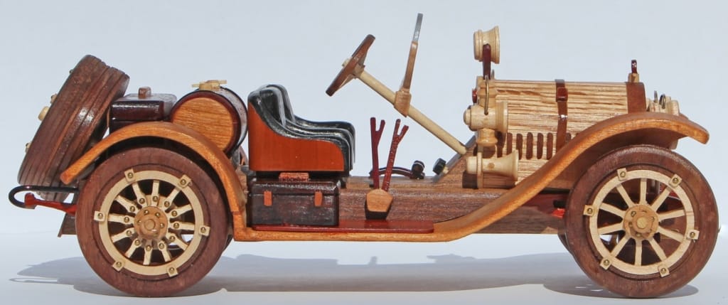 A woodworking plan for building the classic 1910 Ford Model T
