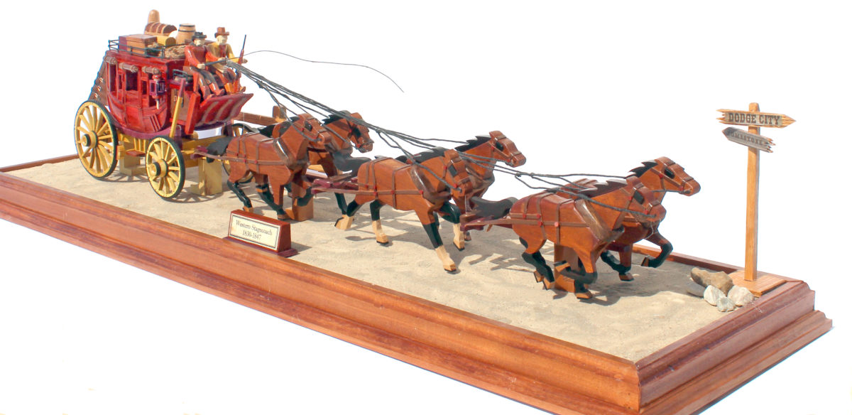 Western Stagecoach and 6 Horses - Forest Street Designs